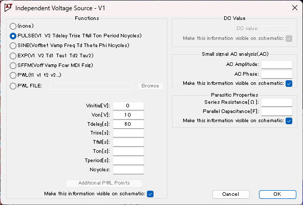 hobbylab.jp Software アプリ LTspice 設定Voltage