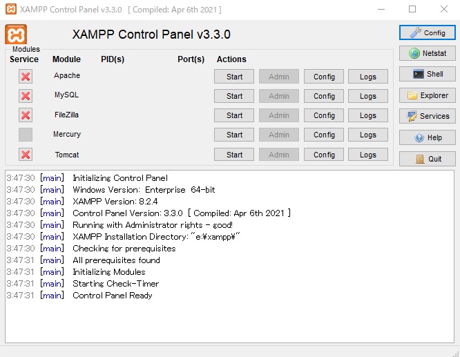 hobbylab.jp Software Server Windows XAMPP Note